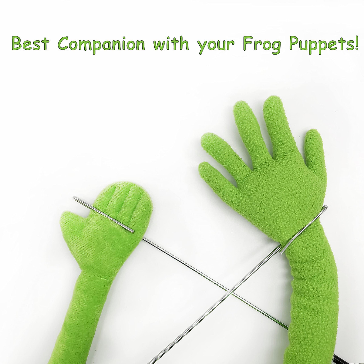 Kermit Frog Puppet with Puppets Control Rod & 50 Pcs Kermit The Frog Puppet Stickers, Hand Kermit Puppet Soft Stuffed Plush Toy for Boys & Girls - 24 Inches