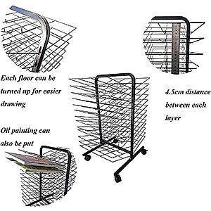 Art Drying Rack, Drying Rack, Mobile Art Drying Rack with Wire Rack for Artwork, Drying and Printing Rack, Ideal for Schools and Art Clubs (Size : 38-Layer)