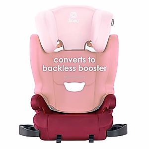 Diono Cambria 2 XL, Dual Latch Connectors, 2-in-1 Belt Positioning Booster Seat, High-Back to Backless Booster with Space and Room to Grow, 8 Years 1 Booster Seat, Pink