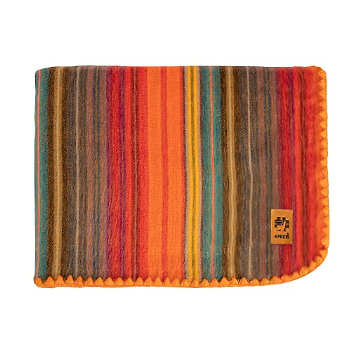 ALPAKITAS Alpaca Wool Soft Blanket | Queen Size Blanket | Cozy Throw Blanket, Lightweight, Breathable, Hypoallergenic, Premium Handmade | 87 x 64 inches (Orange)