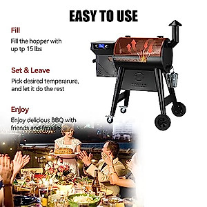 Z GRILLS 2023 Newest Pellet Grill Smoker with PID 2.0 Controller, Meat Probes, Rain Cover, 450E