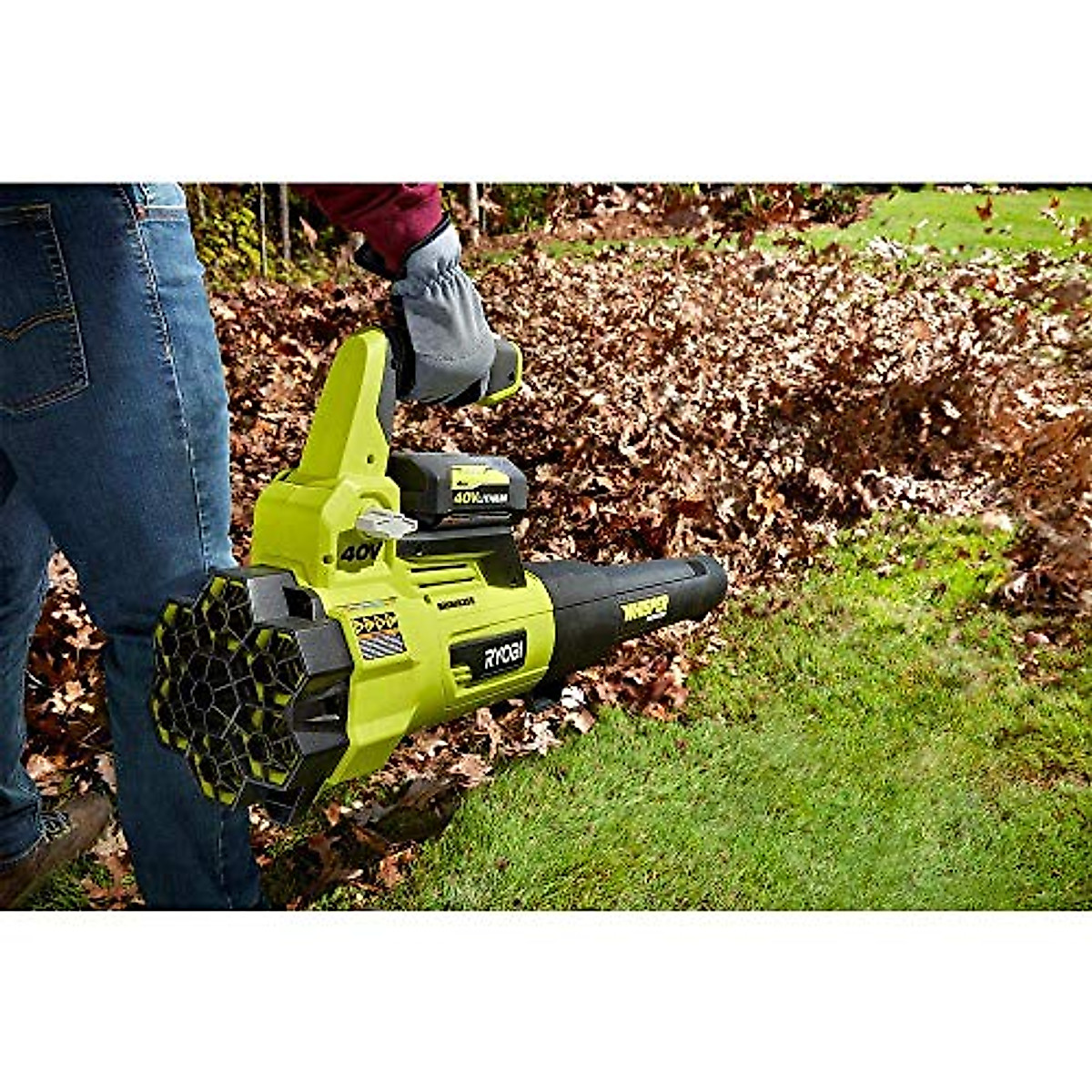 RYOBI 40-Volt Bare Tool Lithium-Ion Brushless Cordless Variable-Speed 125 MPH 550 CFM Jet Fan Leaf Blower GEN4 (Tool-Only) (Renewed)