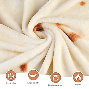 Admitrack Tortilla Wrap Blanket,Burritos Round Wrap Blanket,Funny Food Round Blanket,Novelty Burritos Throw Blanket for Adults&Kids (Double Sided)