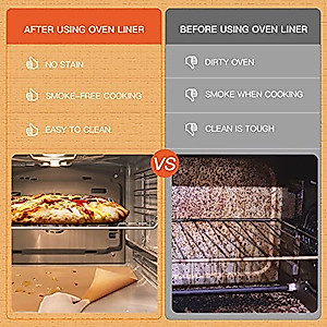 4 Pack Large Copper Oven Liners for Bottom of Electric Gas Oven, Reusable - Heavy Duty Non-stick Teflon Mats 15.8"x 23.7", Easy to Clean - Oven Floor Protector Liner -Reduce Food Spills and Stuck