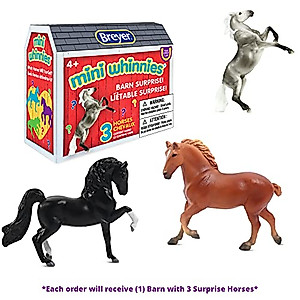 Breyer Horses Mini Whinnies Barn Surprise | 3 Horses | Random Assortment | 1:64 Scale | Horses Measure 2" x 1.5" | Model #7846