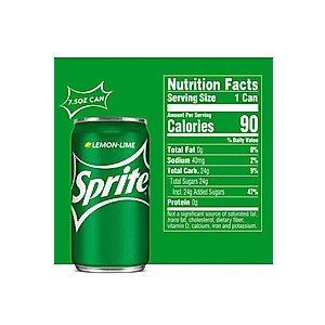 Sprite Mini-Cans, 7.5 fl oz (Pack of 24) by Sprite