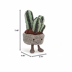 Jellycat Silly Succulent Columnar Cactus Stuffed Toy, 7 inches | Plant & Cactus Plush | Fun Décor & Gift