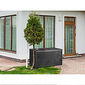 Patio Cushion Storage Box Waterproof Outdoor Deck Storage Box Lockable for Garden,Backyard,Pool,Lawn 120 -Gallons(Black)