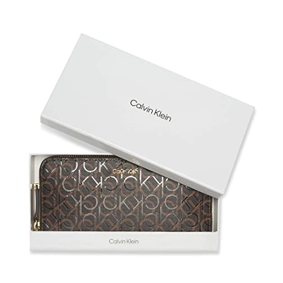 Calvin Klein Key Item Saffiano Continental Zip Around Wallet with Wristlet Strap