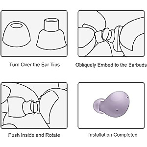 Rqker Ear Tips Compatible with Galaxy Buds 2 Earbuds, 6 Pairs S/M/L Sizes Soft Silicone Replacement Tips Earbuds Tips Eartips Compatible with Galaxy Buds 2 SM-R177, Lavender 12