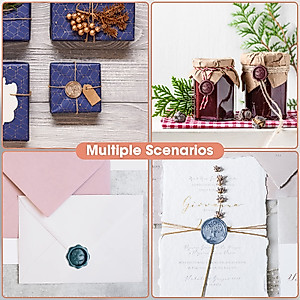 Yelsky 2 Metal Wax Seal Molds with Round and Flower Shape for 1 Inch Wax Seal Stamp, Wax Sealing Silicone Mat, Craft Adhesive Waxing for Wedding Invitations Envelopes Cards Gifts Wine Packaging