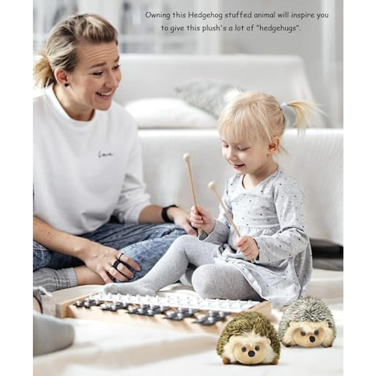 XUO Hedgehog Stuffed Animal, Cute Stuffed Hedgehog Soft Adorable Squishy Plush Toy, Gift for Boys Girls Kids