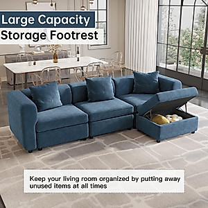 GlimBiz Oversized Modular Sofa with Storage Ottoman,U Shaped Sofa Couch Modular Sectional Sofa with Cushions, Convertible Sectional Sofa,U-Shaped Sofa with 8 Seats