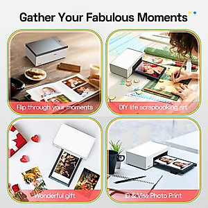 Liene 4x6'' Rechargeable Photo Printer Bundle (100 pcs +3 Ink Cartridges), Wireless Photo Printer for iPhone, Smartphone, Android, Computer, Dye Sublimation Printer, Photo Printer for Travel, Home Use