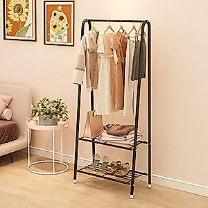 WEECRON Small Clothes Rack Clothing Racks for Hanging Clothes Garment Rack Clothes Hanger Rack, Black