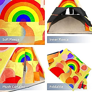Y-DSIWX Guinea Pig Hideout Cozy Hamster House Cave for Bunny Chinchilla Hedgehog Small Animal Rainbow