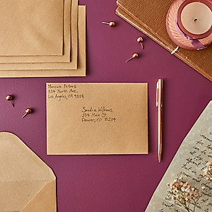 4x6 Kraft Paper Envelopes for Invitations, Baby Shower, Birthday Party, Wedding, Brown A6 (50 Pack)