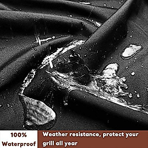 QuliMetal Grill Cover for Green Mountain Daniel Boone Prime WiFi Grills, Full Length GMG Daniel Boone Smoker Cover, 600D Fabric, Black