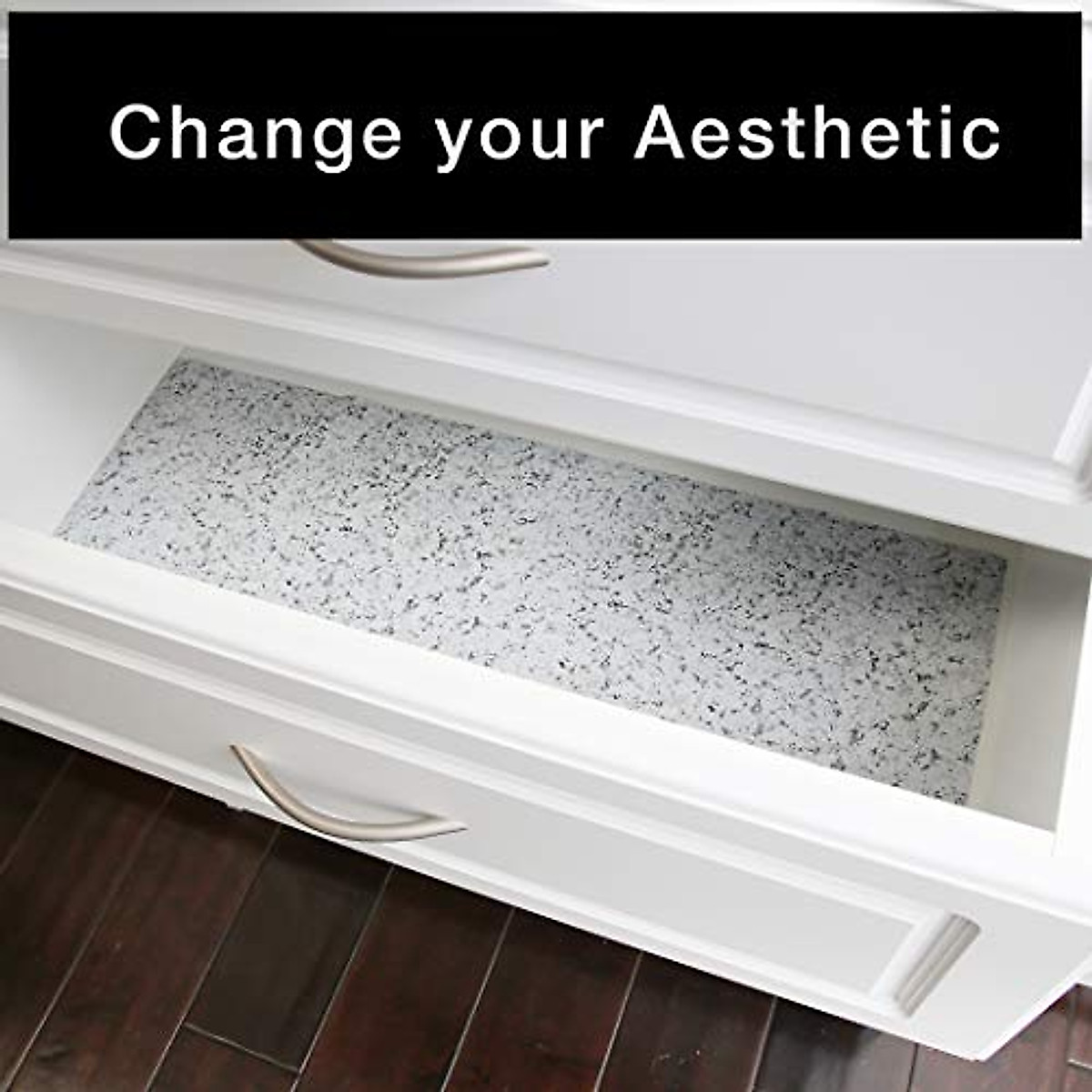 Smart Design Bonded Grip Shelf Liner - 12 Inch x 60 Feet Total (Set of 6 Rolls) - Non Adhesive, Strong Grip Bottom, Easy Clean Kitchen Drawer, Cabinet, Cupboard Dresser Cover - Midsummer Night Scroll