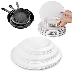 4 Sizes, 50 Pack Felt Plate Storage Divider for China/Glass/Pots White Large Thick and Soft Plate Separator Storage for Protecting and Stacking Porcelain Chinaware