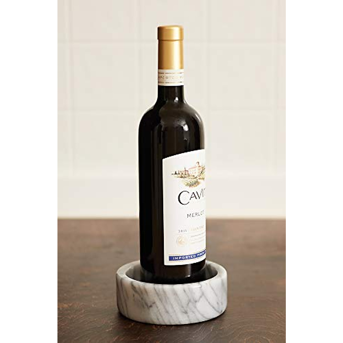 Fox Run 48758 Run White Marble Wine Stand, 5 x 5 x 2 inches