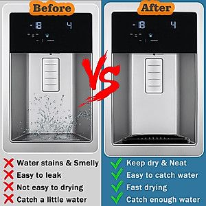 ZHOUYIYI Refrigerator Drip Catcher Tray, Non-slip Cuttable fridge water Dispenser Drip Tray,Fridge Spills Silicone Water Pad Catch Basin for Ge,Whirlpool,Samsung Refrigerator Water& Ice Dispenser