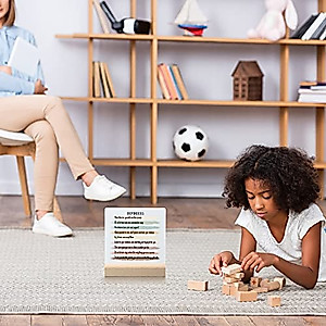 Mental Health Reminders Sign Decor Inspirational Desk Office Wall Art Motivational Cheer up Gifts Ceramic Positive Quotes Decor with Wooden Stand for Christmas Office Classroom Gift Decoration