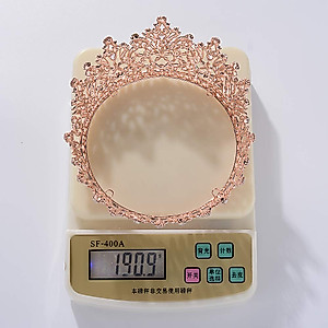 S SNUOY Rose Gold Crown for Women Full Round Queen Crowns Crystal Tiaras for Crown Rhinestone Bridal Headband Pageant Prom Wedding Hair Jewelry