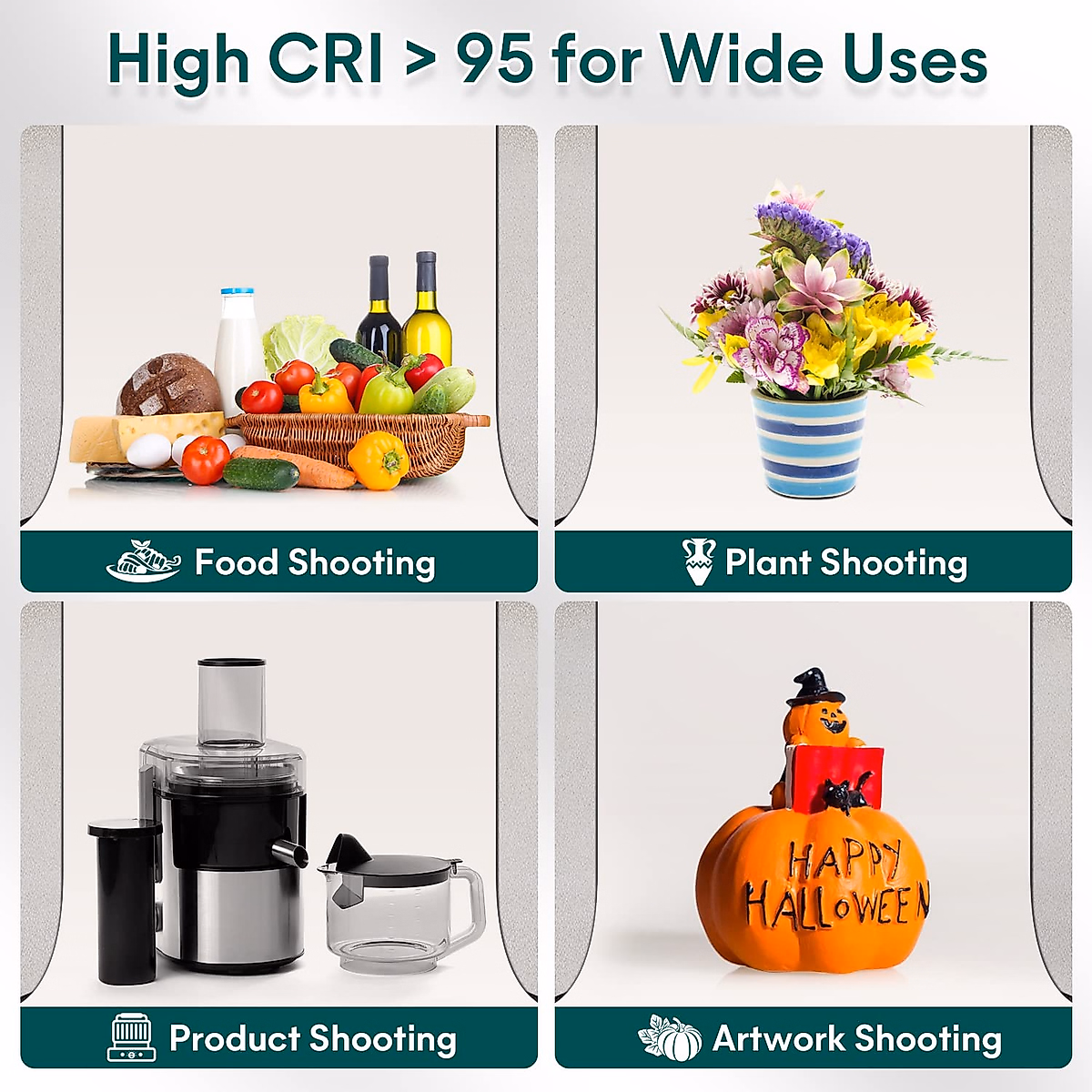 Daguerre 24"x24" Foldable Photo Studio Light Box, Bi-Color Dimmable Shooting Tent with 240 LED Lights, 3000-5500K - Includes 6 Color Backdrops for Professional Photography