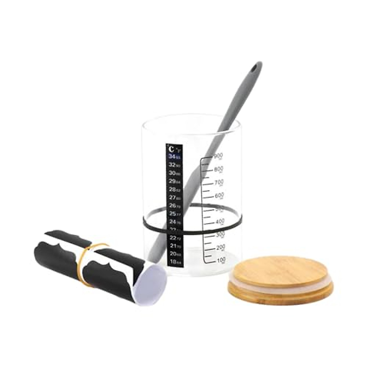 figatia Sourdough Starter Kits Baking Supply Container, Bread Baking, Wide Mouth Sourdough Maker Jar for Kitchen Household