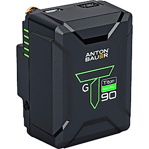 Anton Bauer 2X Titon Micro 90 14.4V 98Wh Gold Mount Batteries, Bundle GM2 Dual Charger