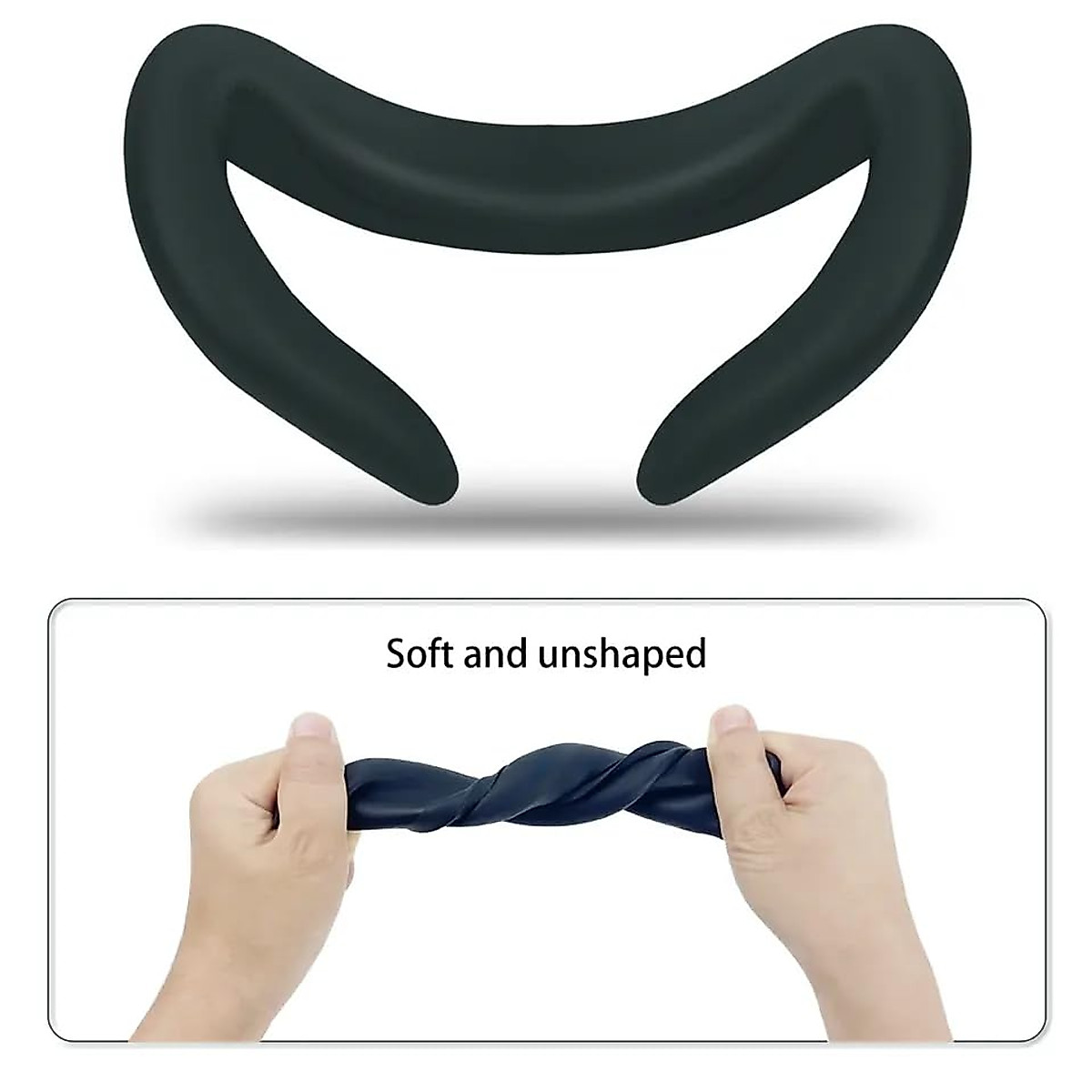 TNE Face Cushion Cover, Nose Guard/Light Blocker, Outer Shell, Thumbstick Caps, Lens Pad for Meta Quest 3 | Silicone Face Pad Cover, Front Cover, Lens Dust Protector Accessories for VR Headset (Black)