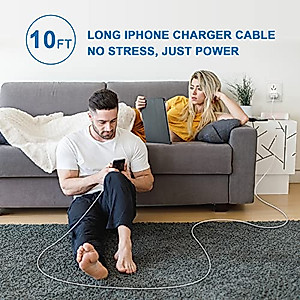 iPhone Charger Fast Charging 10 FT [Apple MFi Certified], 2 Pack PD 20W USB C Wall Charger Block with 10FT Long Type C to Lightning Fast Charging Data Sync Cable for iPhone 14 13 12 11 XS XR X 8 iPad