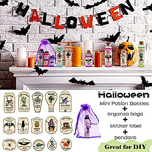 99 Pcs Halloween Potion Bottles Set,Halloween Decorations Indoor,Apothecary Bottles with Halloween Stickers & Pendants for Halloween Decor,Halloween Tiered Tray Decor Indoor Room Party Supplies