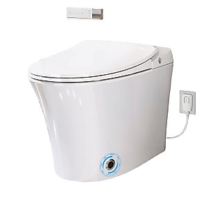 Beleda Luxury Smart Toilet with Dryer and warm water, Elongated Bidet Toilet with Heated Seat, with Remote Control, LED Night Light, Power Outage Flushing, Soft Close Cover