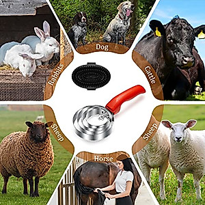 Reversible Stainless Steel Curry Comb with Large Rubber Curry, Horse Brushes for Grooming Kit Blue Rubber Horse Curry Comb for Shedding Grooming Horses Dogs Goats Cattle Cow Donkey Brush Supplies