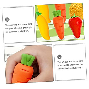 STOBOK 12 Pcs Fruit Eraser for pens + whiteboard Eraser Fake Fruit Miniature exam Eraser Eraser TPE Household erasers Delicate erasers Small Food