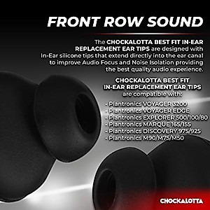 CHOCKALOTTA in-Ear Replacement Ear Tips Upgrade Compatible with Plantronics Poly Voyager 3200 / Edge (Fits Plantronics Explorer / Marque / Discovery / M Series Headsets) (Right Ear, Medium - 3pcs)