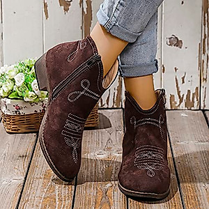 leather & suede winter boots square heel nude short comfortable thick heel suede short boots high heel casual rhinestone wedge boots