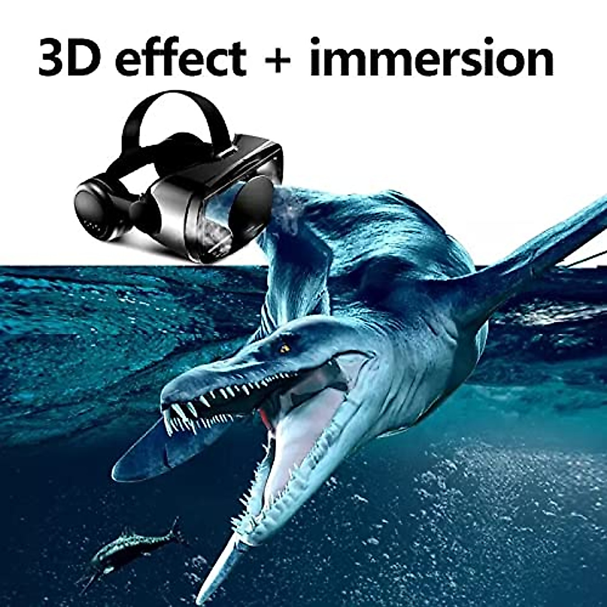 ZNBJJWCP 3D VR Glasses Virtual Reality Full Screen Visual Wide-Angle VR Glasses for 5 to 7 Inch Smartphone Devices (Color : with Blu-ray)