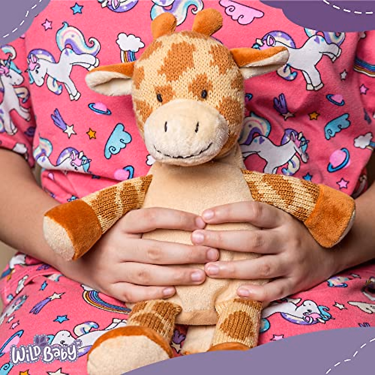 WILD BABY Giraffe Stuffed Animal - Heatable Microwavable Plush Pal with Aromatherapy Lavender Scent for Babies and Kids - Stuffed Giraffe Plush 12"