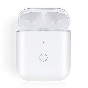 Kenko Back Wireless Charging Case Compatible with AirPods 1 & 2 Generation, Replacement Charger Case with Bluetooth Pairing Sync Button, White