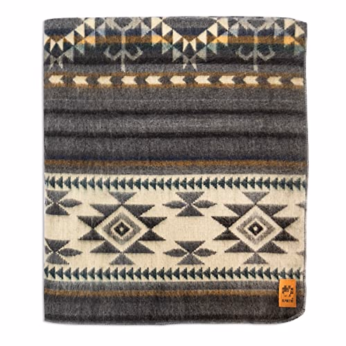 ALPAKITAS Blanket Throw | Large, Beautiful, Warm, Variegated | 90 x 75 inches | Ultra-Soft, Hypoallergenic and Breathable | Non-Itchy or Scratchy Fabric (Ancestral Design Light Gray)