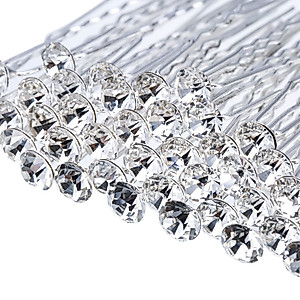 EBOOT 40 Pack Rhinestone Hair Bins Bridal Wedding Crystal Clips Accessories Decorative for Women and Girls