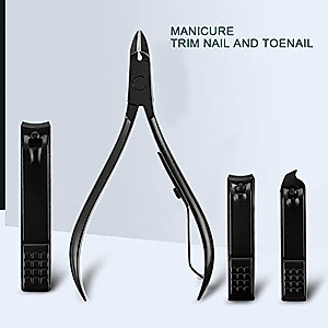 16pcs Manicure Set, Stainless Steel Eco-Friendly Durable Mens Grooming Kit, Easy to Carry Nail Clipper Nail File Ear Pick Eyebrow Clip Nail Kit, for Nail(Grey)