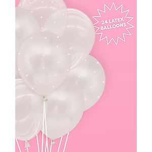 xo, Fetti Party Decorations Pearl Latex Balloons - 24 pk, 12" | Bachelorette Decorations, White and Clear Theme Birthday Party, Bridal Engagement Decor, Coquette Cute Supplies, Preppy Girl Baby Shower