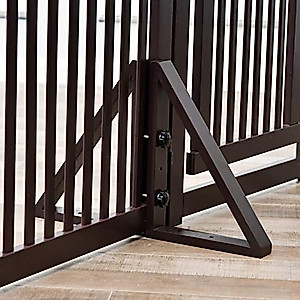 WELLAND Triangle Support Feet Set of 2 for 360 Degree Configurable Gate Collection, Solid Pine Wood, Easy to Install, 2 Pairs of Safety Fence Feet for Freestanding Pet Gates, Espresso (Only Feet)