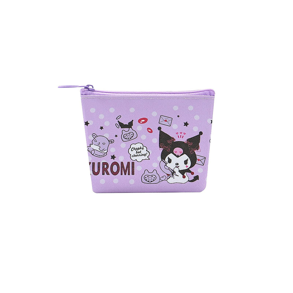 JADOUR Anime Sanriio wallet with cinnamon roll accessories necklace bracelet badge keychain lanyard small wallet for women (kurome)