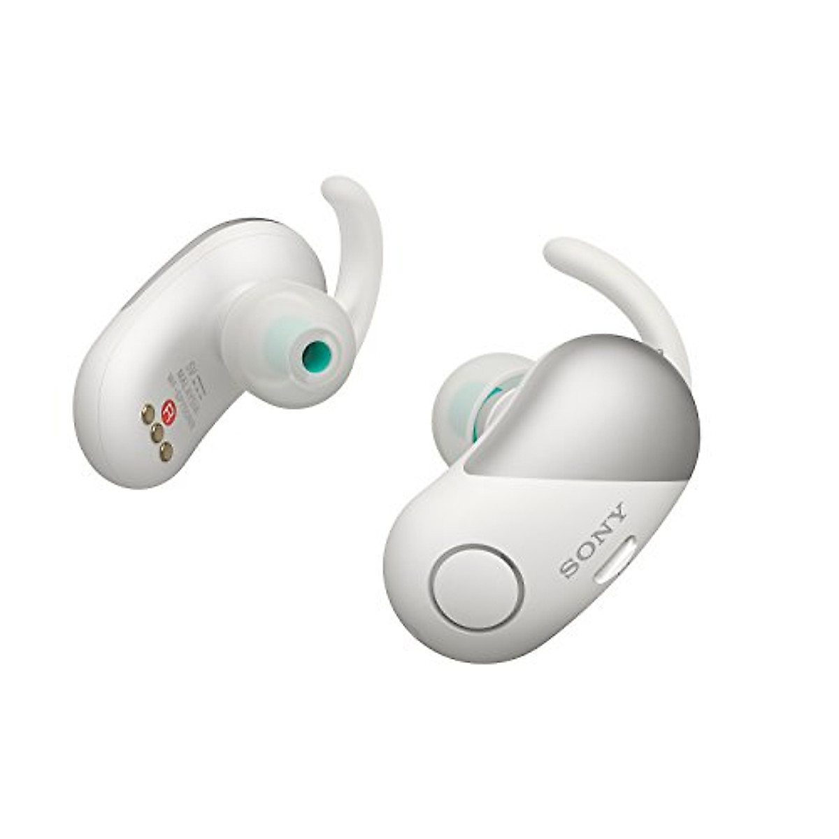Sony WF-SP700N/W True Wireless Splash-Proof Noise-Cancelling Earbuds with Built-In Microphone (White), 5 x 2.4 x 6 inches