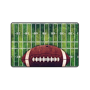 Sports Area Rug,Retro American Football Field and Rugby Floor Mat Non-Slip Doormat Living Dining Dorm Room Bedroom Decor Carpet 24X16inch